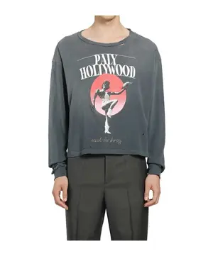 PALY HOLLYWOOD Crew Neck Long-sleeved T-shirt - Gray