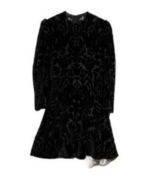 Gucci Devoré-pattern Mini Dress With Puff Sleeves - Black