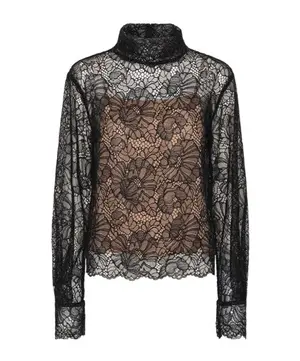 ROTATE BY BIRGER CHRISTENSEN Lace High Collar Midi Dress