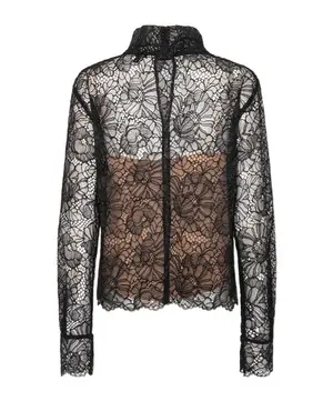 ROTATE BY BIRGER CHRISTENSEN Lace High Collar Midi Dress