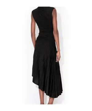 Alaïa Asymmetrical High Neck Sleeveless Dress