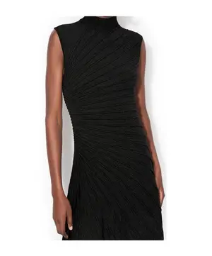 Alaïa Asymmetrical High Neck Sleeveless Dress