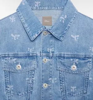 Dior Denim Trucker Jacket With Graphic Print