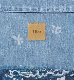 Dior Denim Trucker Jacket With Graphic Print
