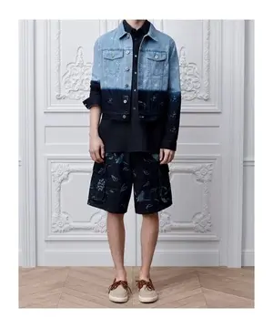 Dior Denim Trucker Jacket With Graphic Print
