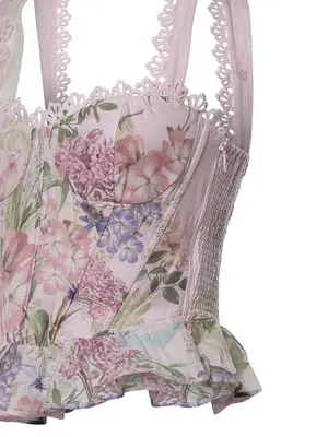 Charo Ruiz Ibiza Floret Floral-print Ruffled Top