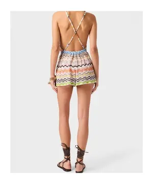 Missoni Short Jumpsuit In Pure Viscose With Greek Motif - Multicolour