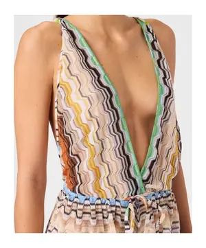 Missoni Short Jumpsuit In Pure Viscose With Greek Motif - Multicolour