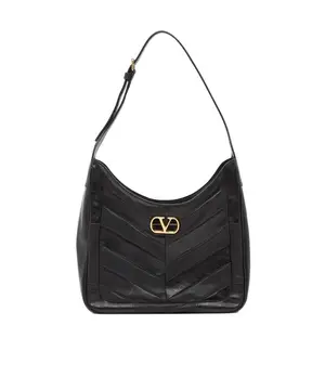 Valentino Garavani Solid Color Shoulder Bag - Black