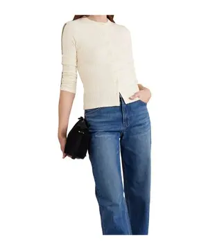 Veronica Beard Lira Pointelle-knit Cardigan