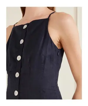 Veronica Beard Button-down Spaghetti-strap Midi Dress