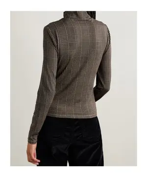 Veronica Beard Nate Prince Of Wales Check Long Sleeve Top