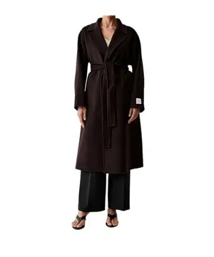 Calvin Klein Belted Wrap Coat With Long Sleeves