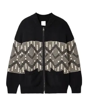 Varley Linnea Fair Isle Cotton-blend Cardigan - Black