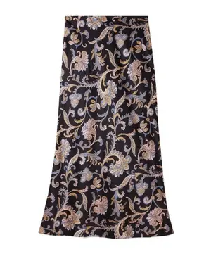 VERONICA BEARD Veronica Beard Clover Paisley-Print Silk-Blend Charmeuse Midi Skirt