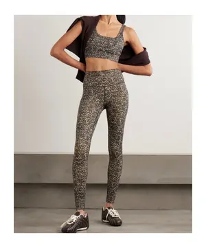 Varley Cori -print Freesoft Jersey Sports Bra - Leopard
