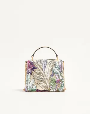 Valentino Garavani Vsling Mini Embroidered Handbag With Floral Sequins