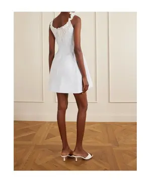 SHUSHU/TONG Sleeveless Patchwork Bodice Pleated Mini Dress