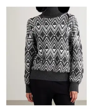 Varley Ida Fair Isle Knitted Turtleneck Sweater