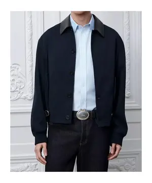 Dior Embroidered Blouson Jacket With Cd Buckle Detail - Black