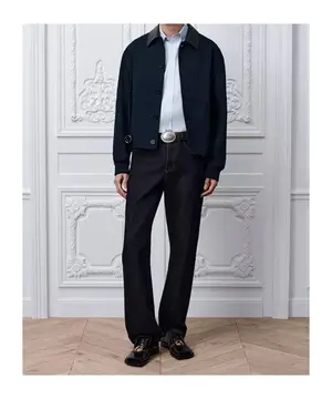 Dior Embroidered Blouson Jacket With Cd Buckle Detail - Black