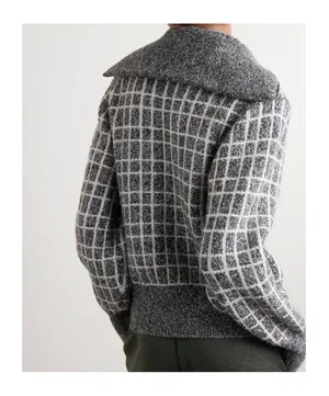 Varley Furley Half-zip Checked-pattern Sweater