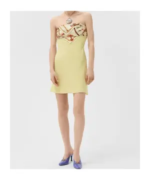 Versace Sleeveless Strapless Mini Dress - Nude
