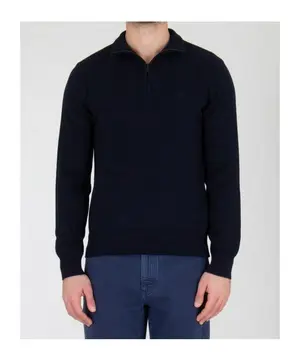 Emporio Armani Half Zip Logo Knitted Sweater