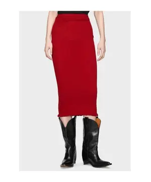MAISON MARGIELA Ribbed Wool Midi Skirt
