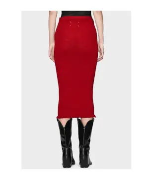 MAISON MARGIELA Ribbed Wool Midi Skirt