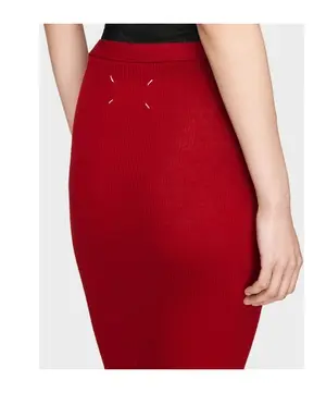 MAISON MARGIELA Ribbed Wool Midi Skirt
