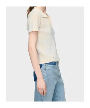 MAISON MARGIELA Cropped Wheat-stitch Cotton Polo Shirt