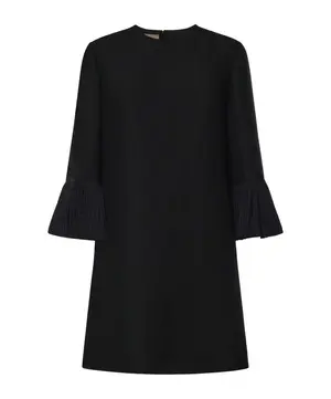 Valentino Garavani Pleated Cuff Dress - Black