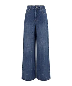 SELF-PORTRAIT Embellished Stripe Denim Jeans - No