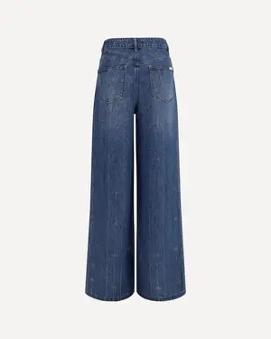 SELF-PORTRAIT Embellished Stripe Denim Jeans - No