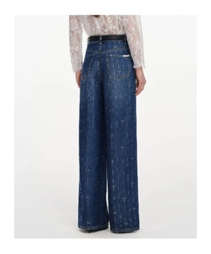 SELF-PORTRAIT Embellished Stripe Denim Jeans - No