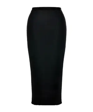 MAISON MARGIELA Twist Finishing Ribbed-knit Midi Skirt - Black