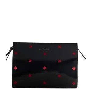Dsquared2 Maple Leaf Leather Pouch - Black
