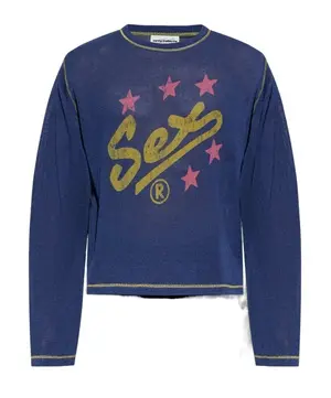 CARNE BOLLENTE Spell It Out Sweater - Blue