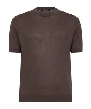 Tagliatore Josh Fine Knit T-shirt - Brown