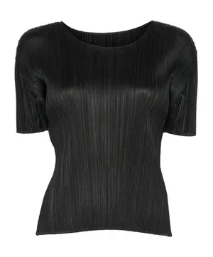 PLEATS PLEASE BY ISSEY MIYAKE Wrinkled T-shirt - Black