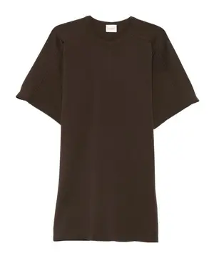 Closed Short-sleeve Panelled Dress - Black