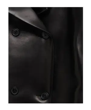 Khaite Double-breasted Leather Blazer