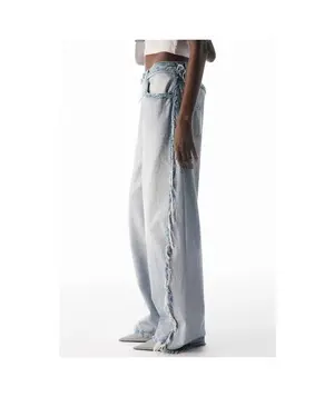 Alexander Wang Frayed-edge Wide-leg Jeans