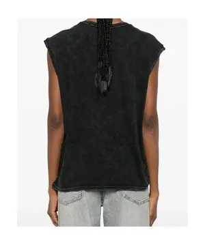 R13 Acid-wash Sleeveless Tank Top - Black
