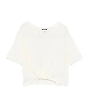 R13 Knot V-neck Cropped T-shirt - No