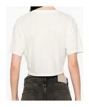 R13 Knot V-neck Cropped T-shirt - No