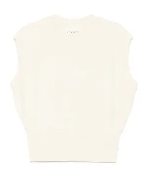 Closed Ribbed-trim Vest - No