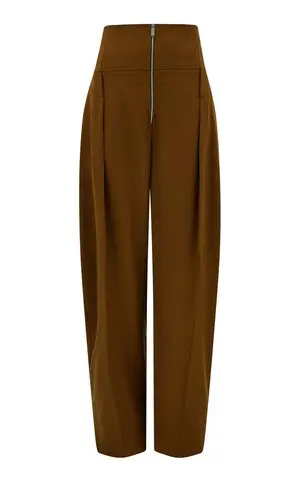 FERRAGAMO Pleated Wool-cashmere Trousers - Brown