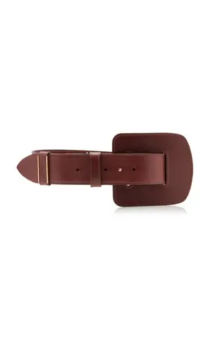 Chloé Oversized Buckle Leather Belt - Brown